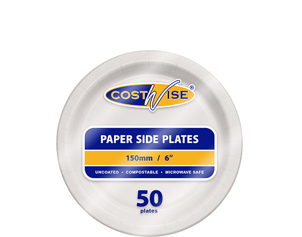 6" Uncoated Paper Plate | White | Castaway NZ