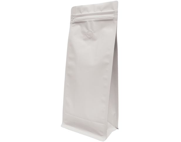 1kg Box Bottom Coffee Bag | White kraft | Castaway NZ